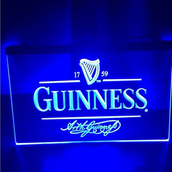 Other | Guinness Led Neon Blue Light Sign 8x12 | Poshmark